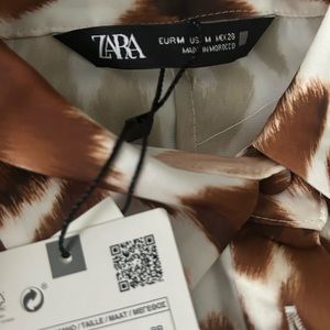 Zara | Tops | Zara Pattern Satin Blouse | Poshmark